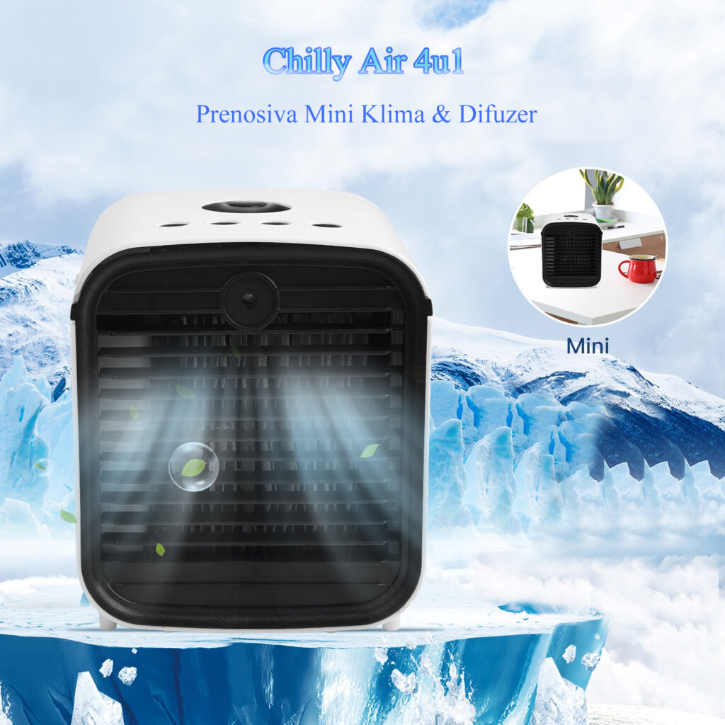Prenosiva Mini Klima Chilly Air 4u1 sa difuzerom - Simpatično & Praktično